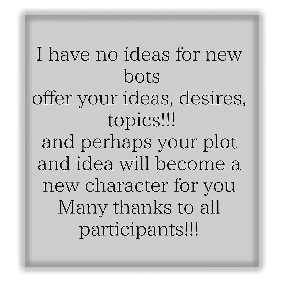 Requests for bots. Ideas, wishes, topics.