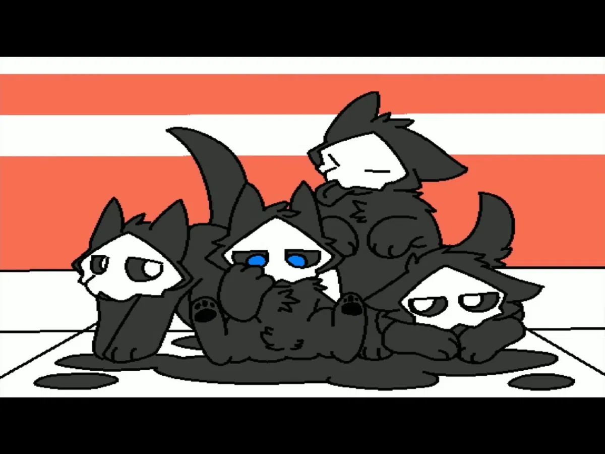 Dark latex pups