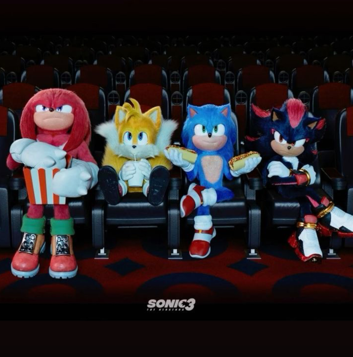Sonic, Knuckles, Tails, and Shadow.