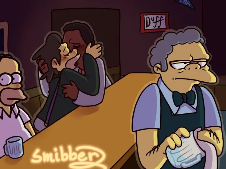 Carl, Lenny, Homer, & Moe-SIMPSONS