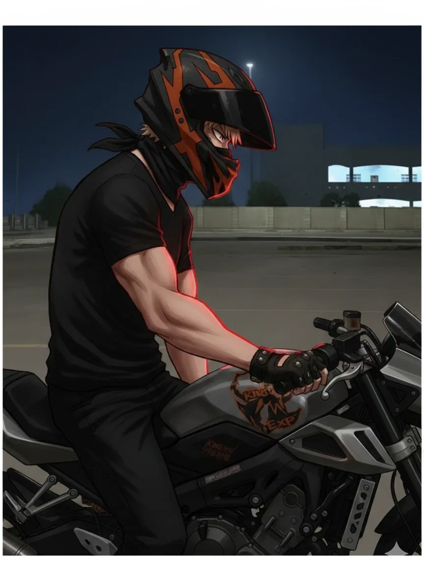 Biker Katsuki bakugou
