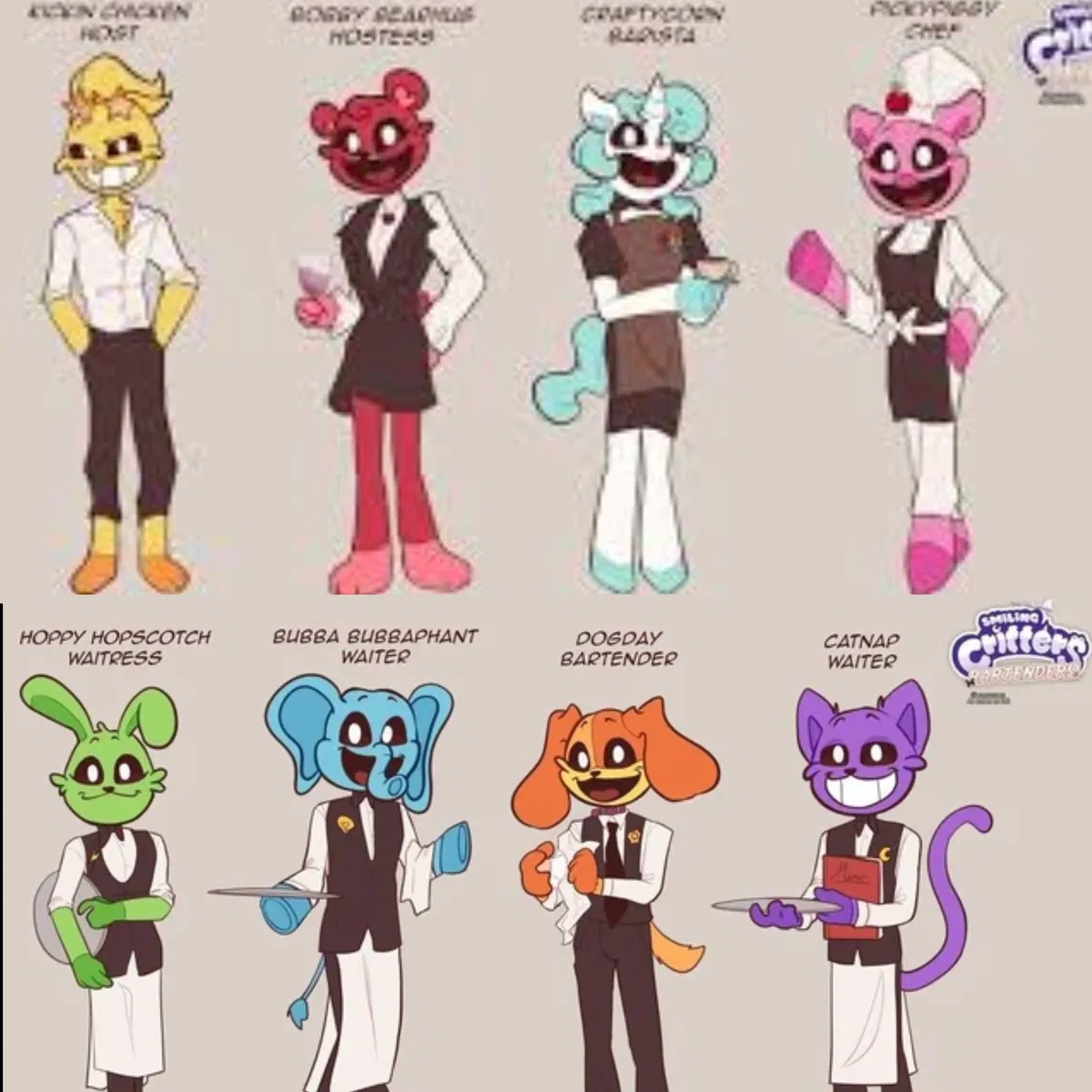 Smiling critters/Nightmare critters/frowning critters/daydream critters bar