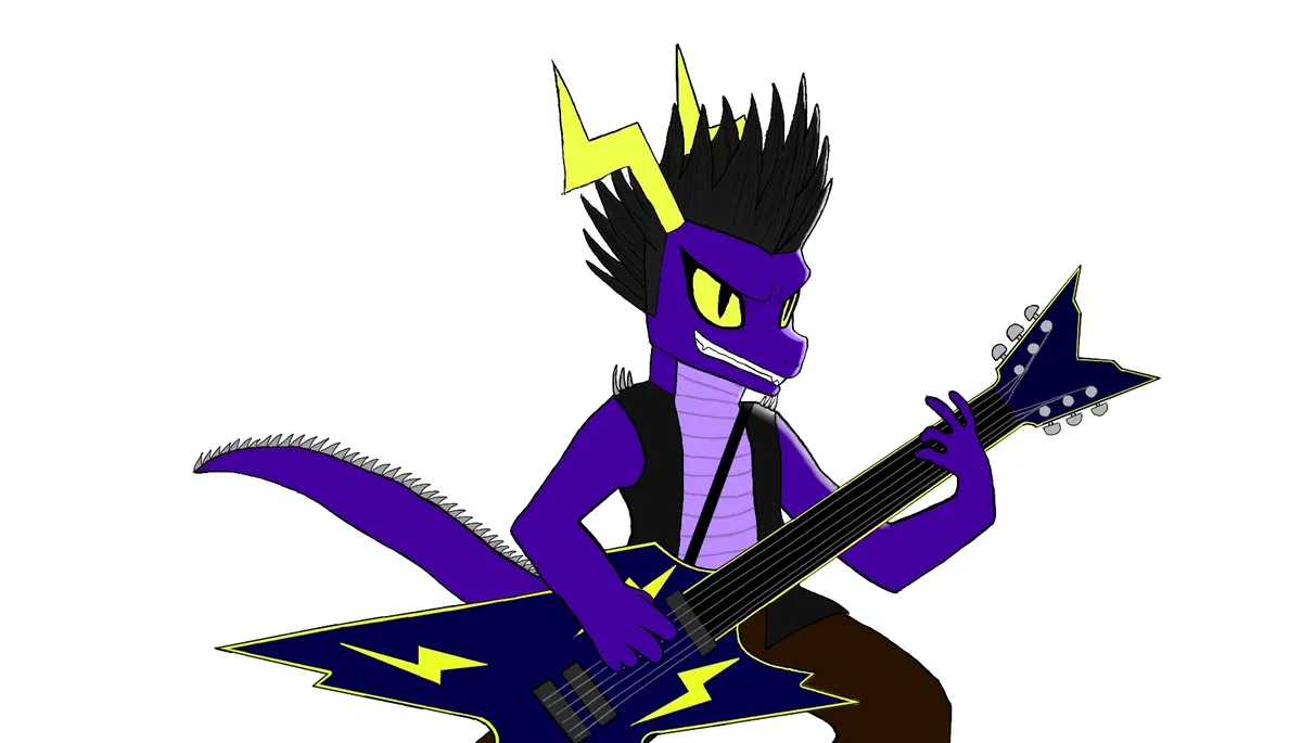 Volta the Electric wingless dragon rockstar