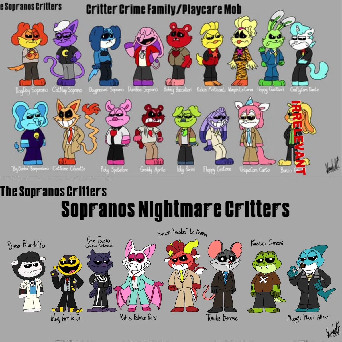 Smiling critters, Frowing critters, nightmare critters and daydream ...