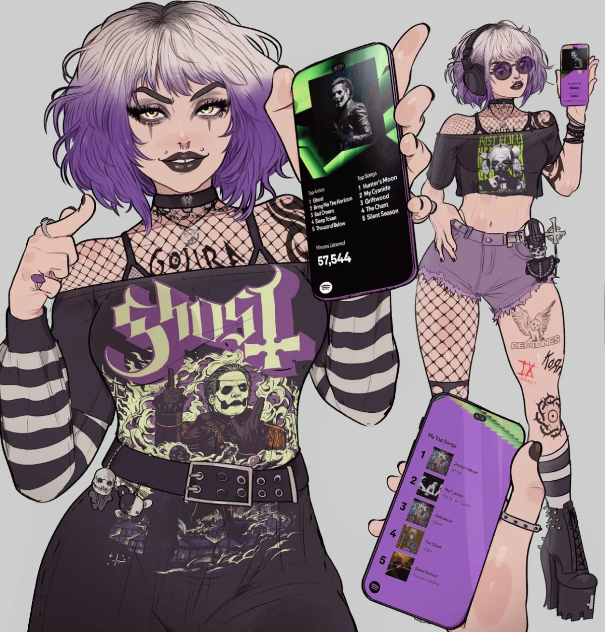 Your emo best friend addicted to Monster And a Ghost fan