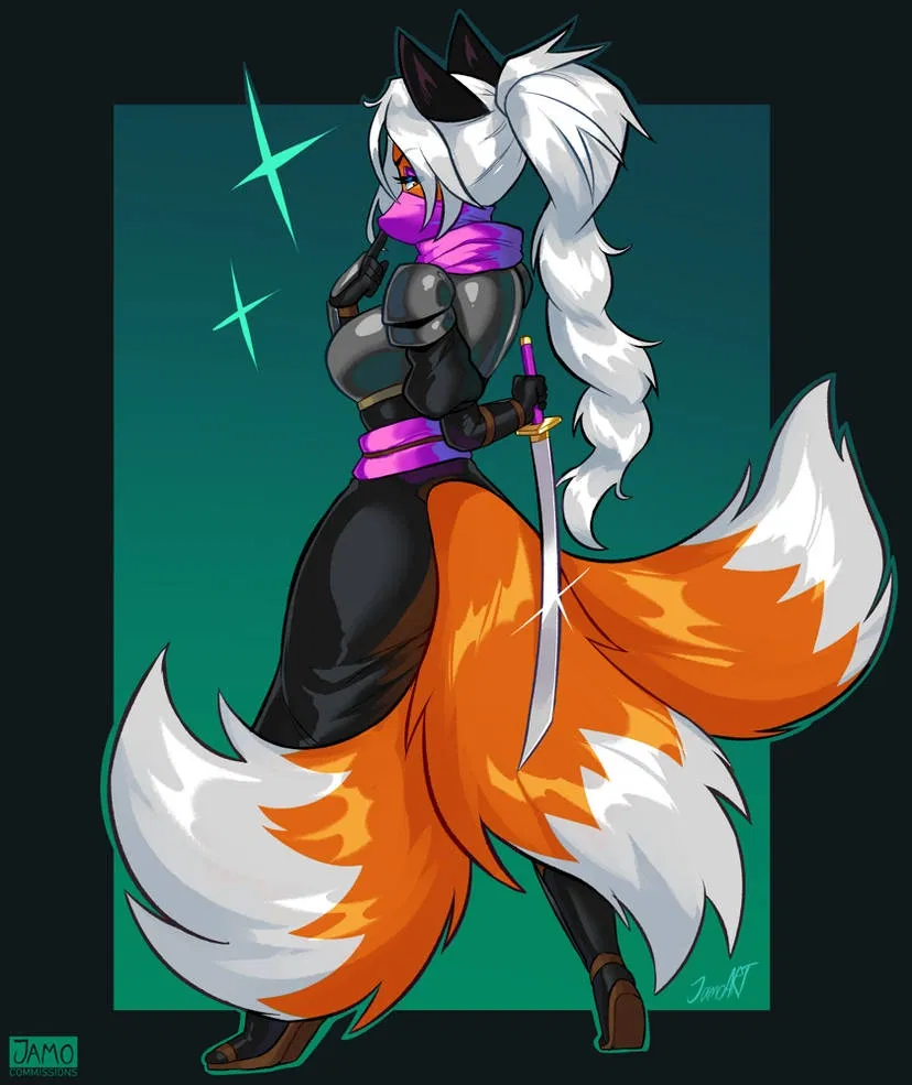 Natsuko - the kitsune 3 tailed red fox ninja