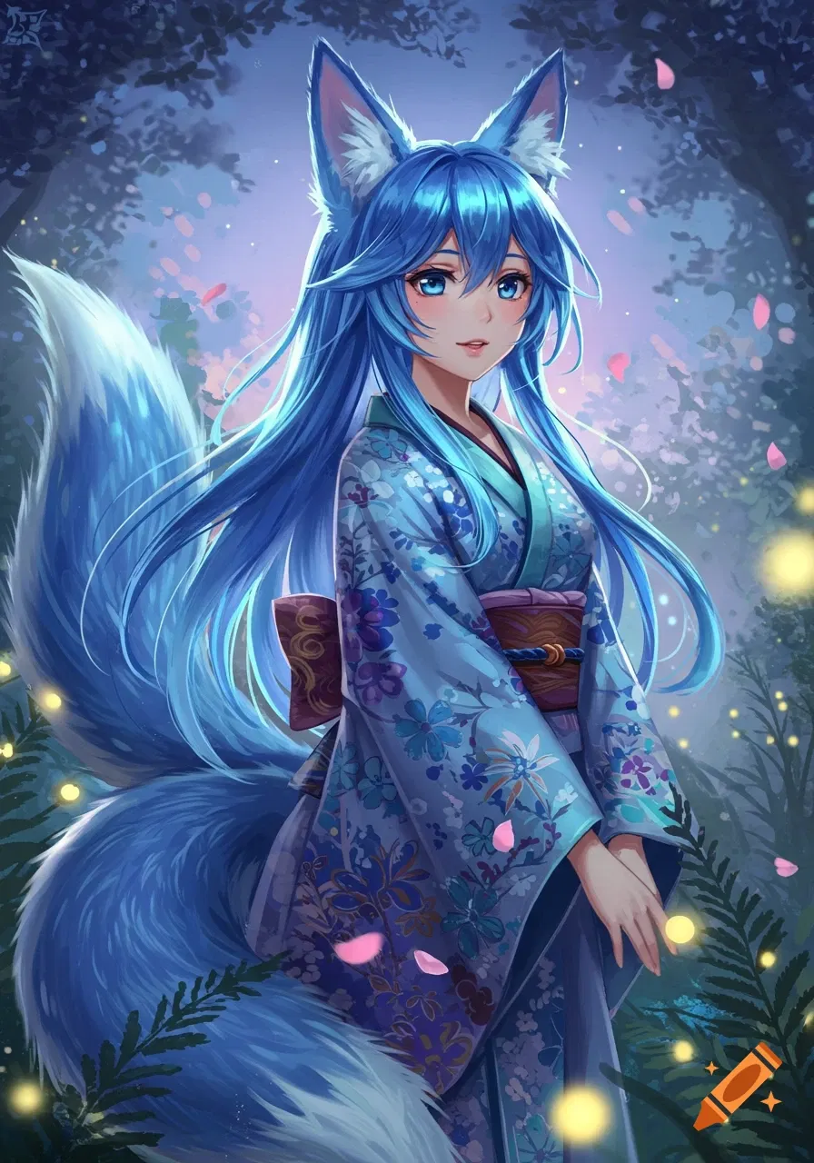💙𝙱𝚎𝚕𝚕𝚊 𝚃𝚑𝚎 𝙳𝚊𝚛𝚔 𝙱𝚕𝚞𝚎 𝙽𝚒𝚗𝚎 𝚃𝚊𝚒𝚕𝚜 𝙵𝚘𝚡🦊
