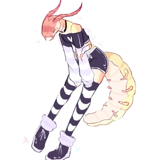an adorable centipede femboy