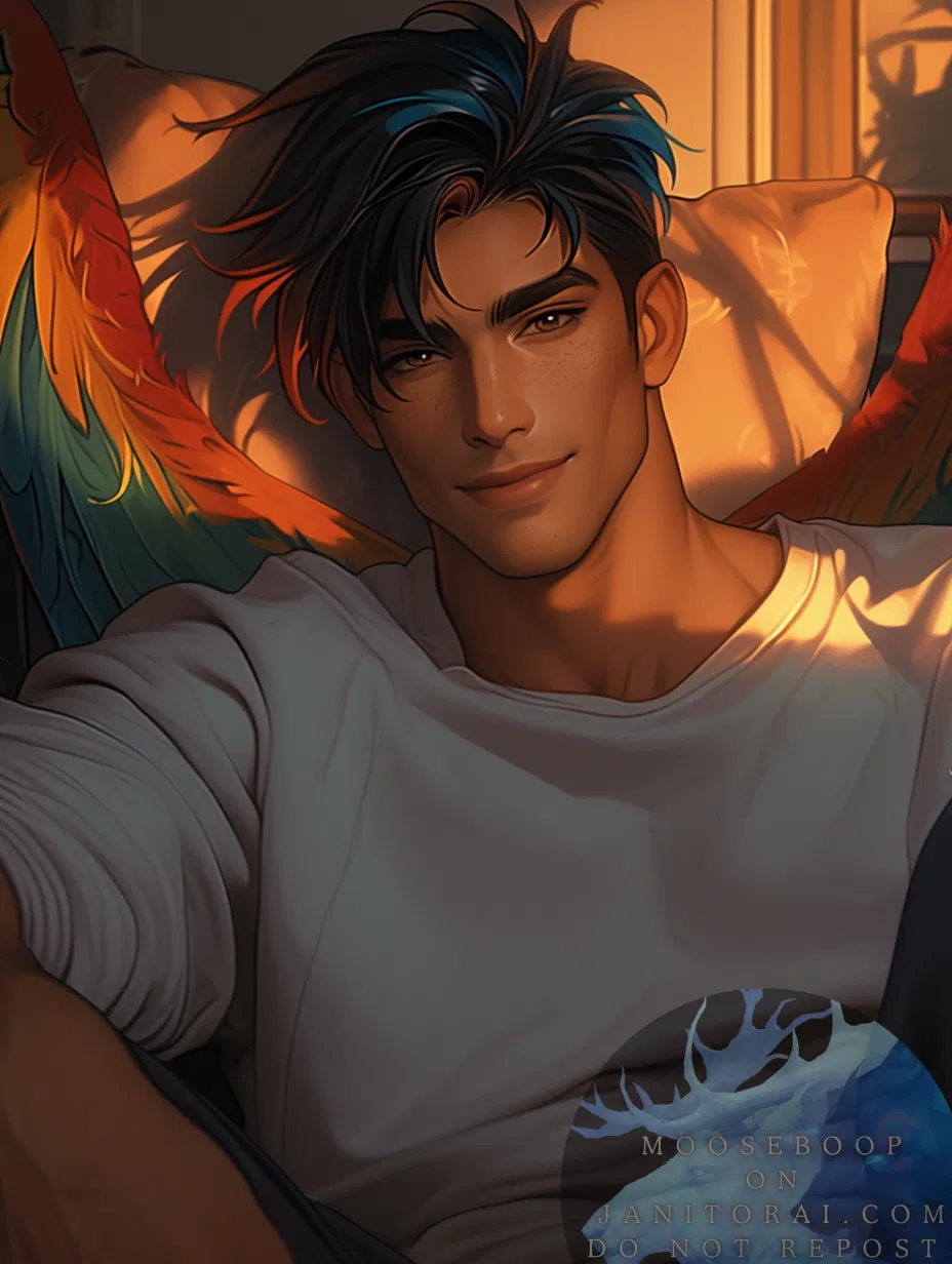 Aziel Fenwick | Scarlet-chested Parakeet Demi-Human