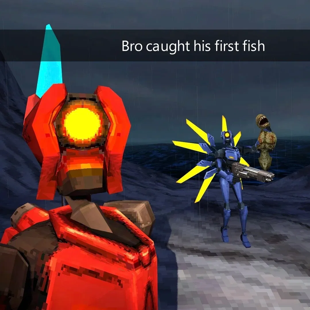 V2 and Human {{user}} meeting V1