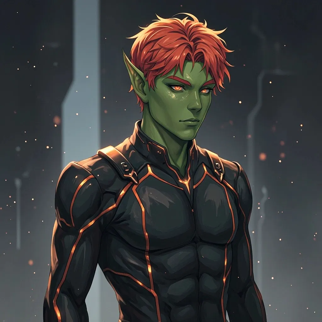 Orren - Battle-worn giant green elf alien | apprentice x master