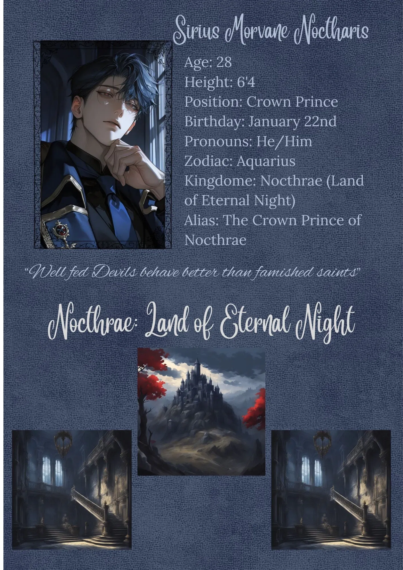 Sirius Morvane Noctharis || The Sick Crown Prince