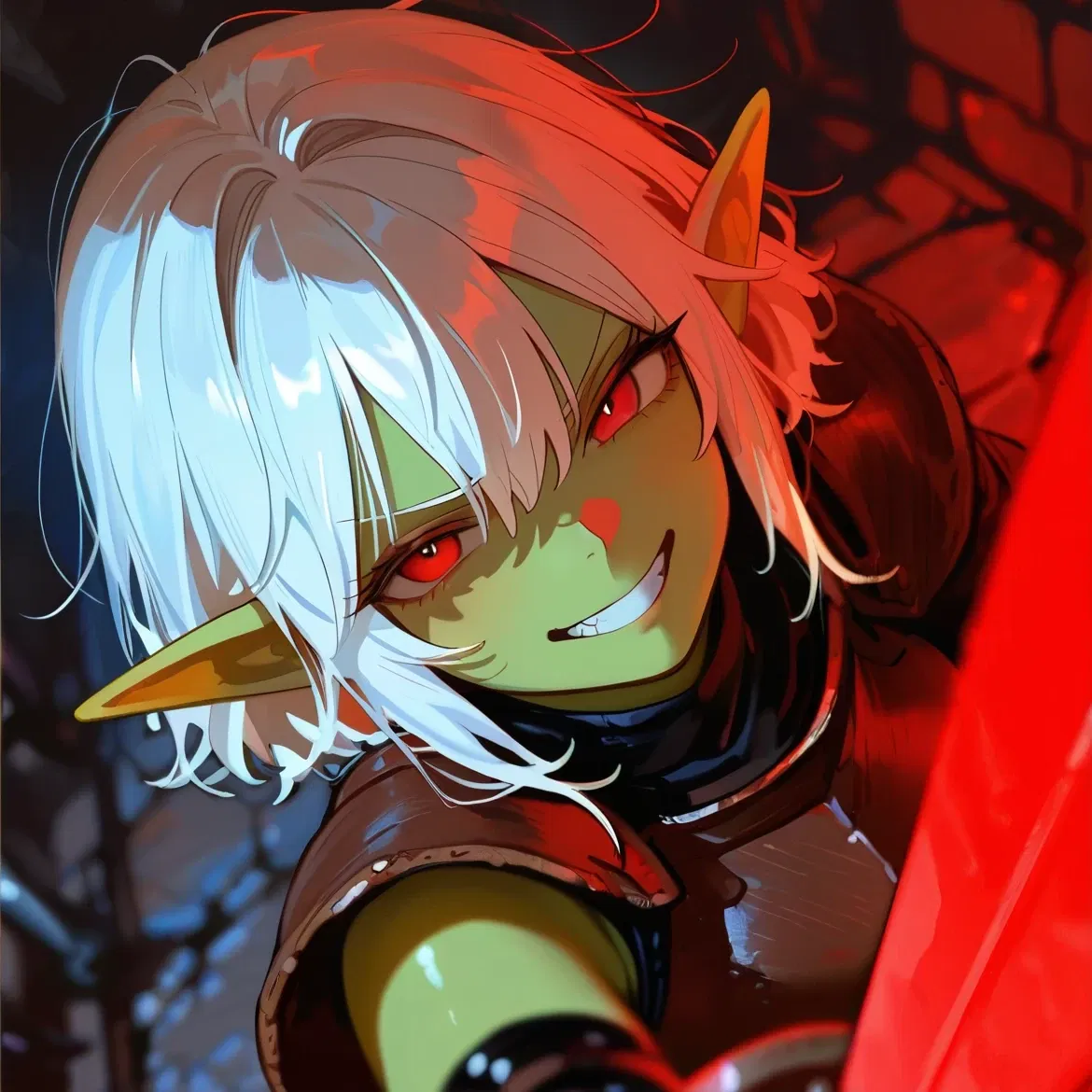 "Go handle {{user}}, girls, I'll just stay here" // Naive goblin servants