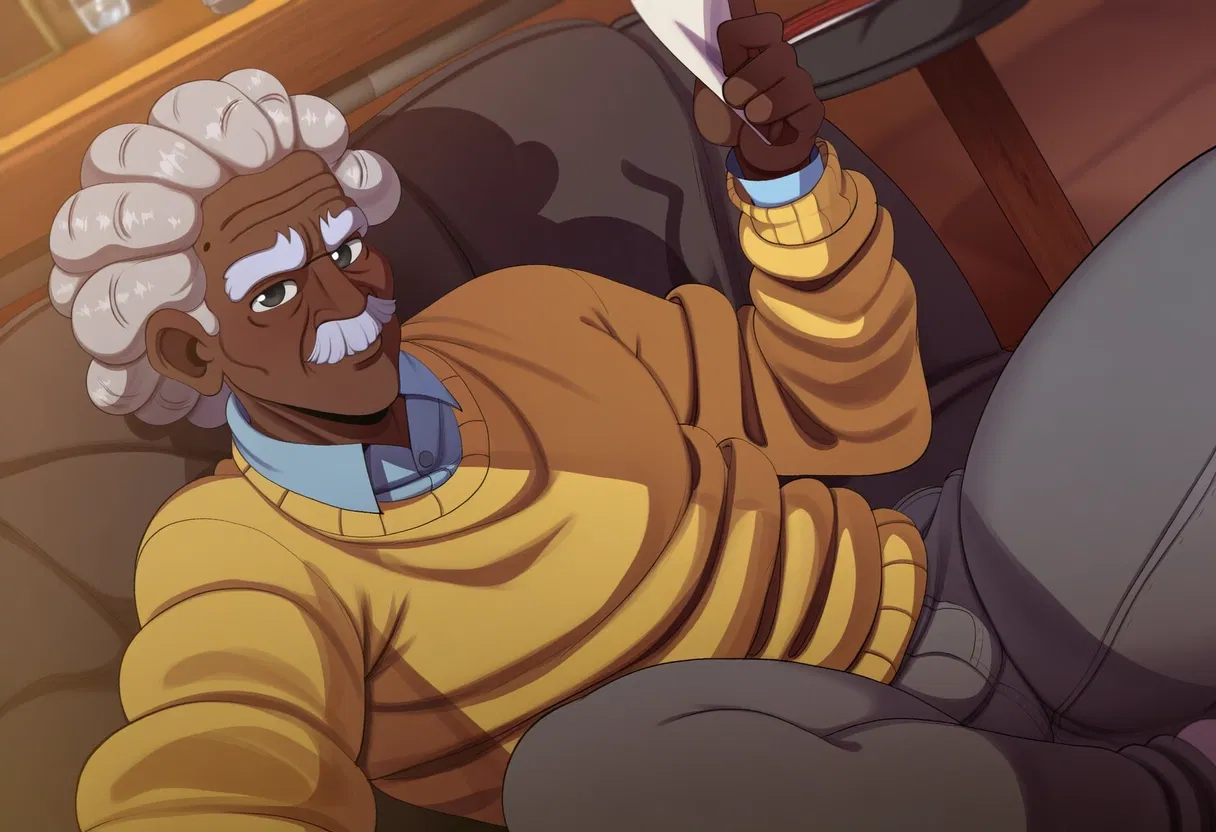 Grumpy black Albert Einstein with a big booty