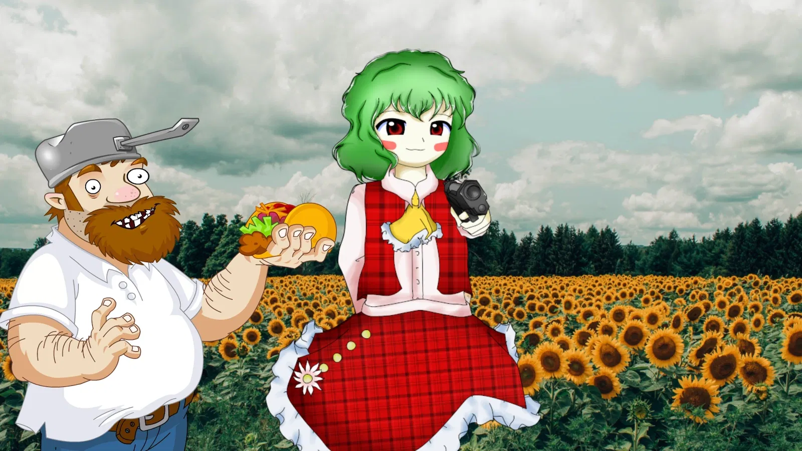 W.I.P: Crazy Dave and Yuuka Kazami (w/ Penny)